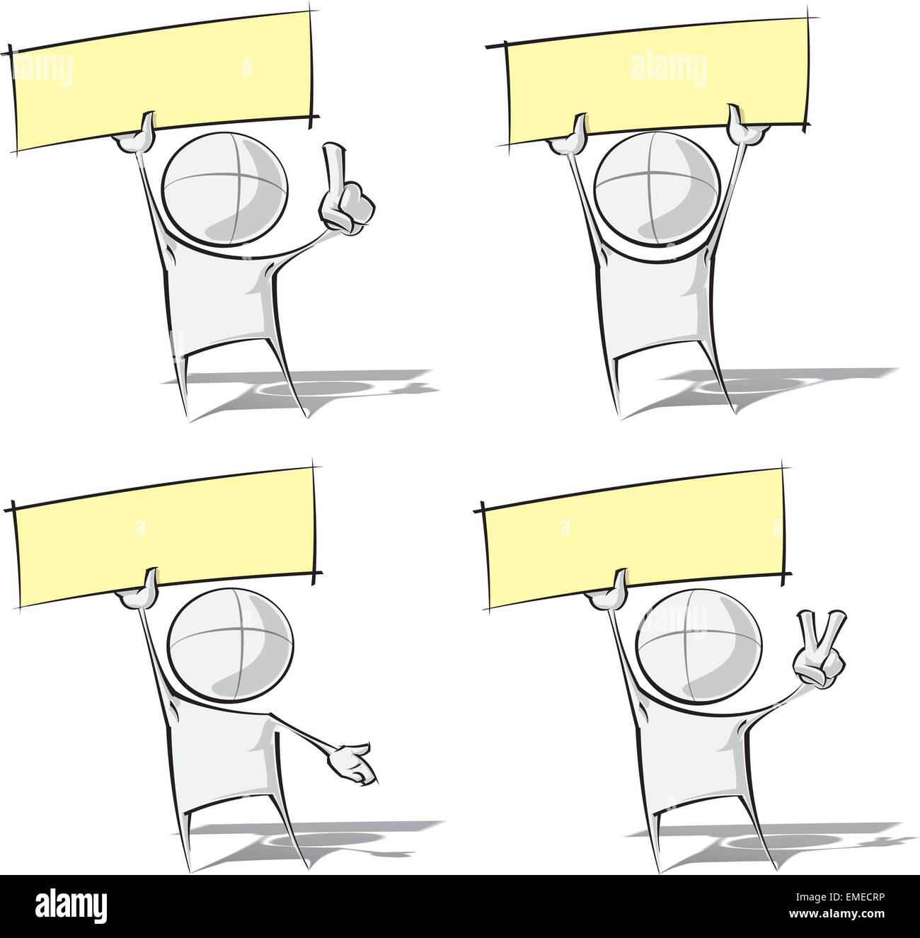 Simple People - Holding Up a Label Stock Vector Image & Art - Alamy