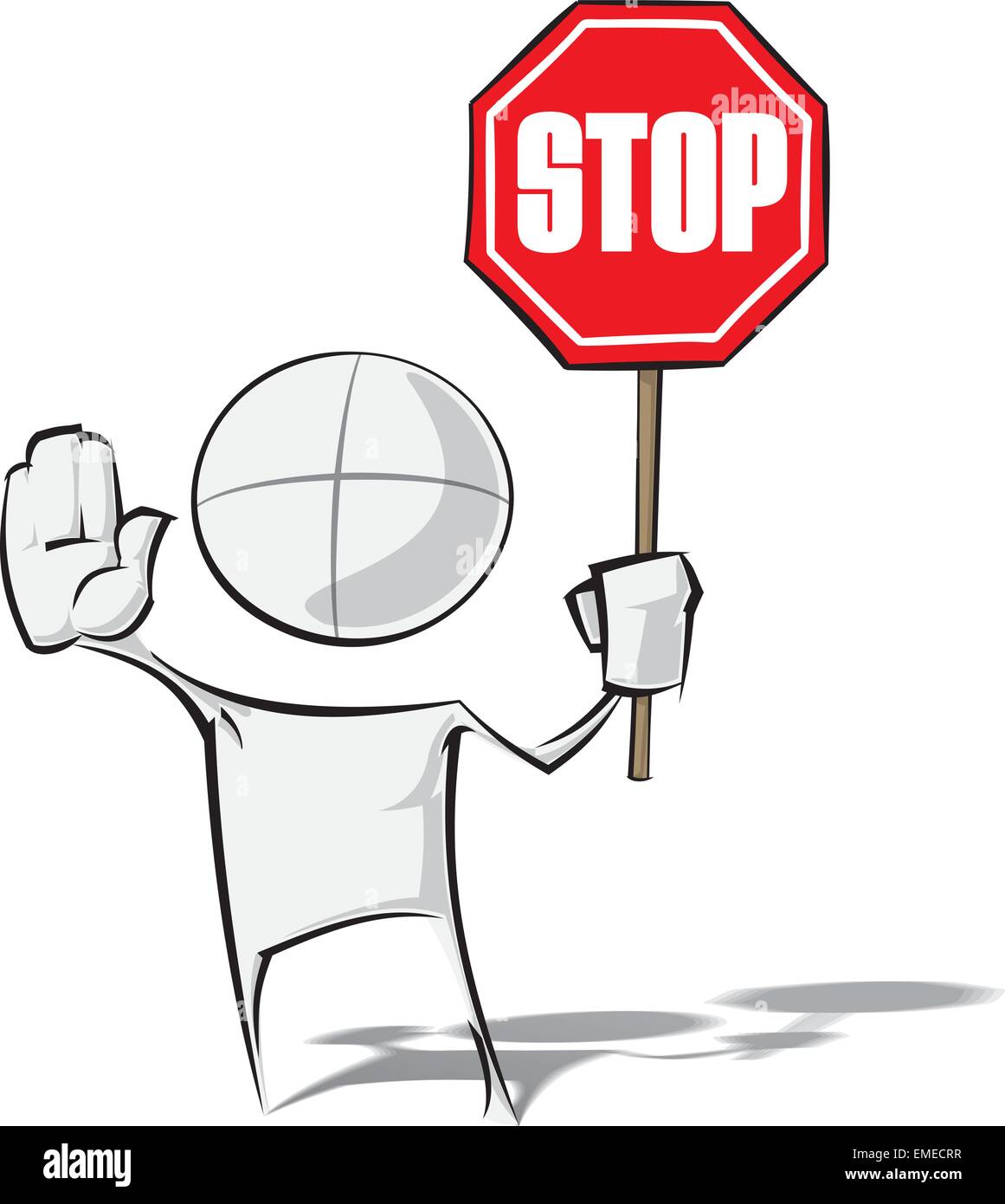 Simple People - Stop Stock Vector Image & Art - Alamy