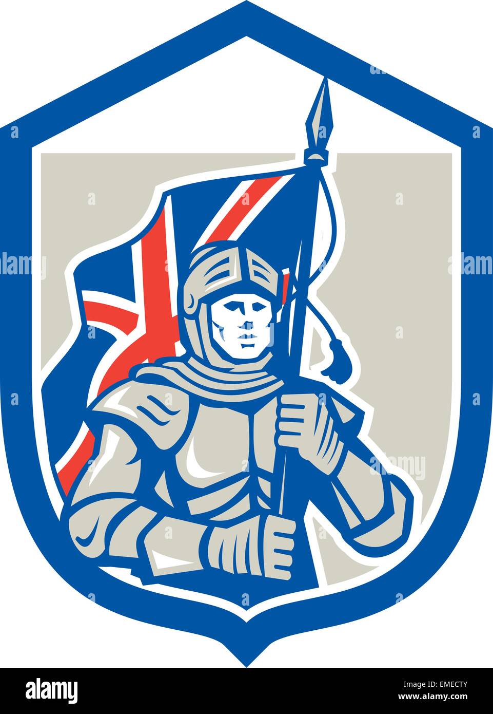 Knight holding british flag shield Stock Vector Images - Alamy