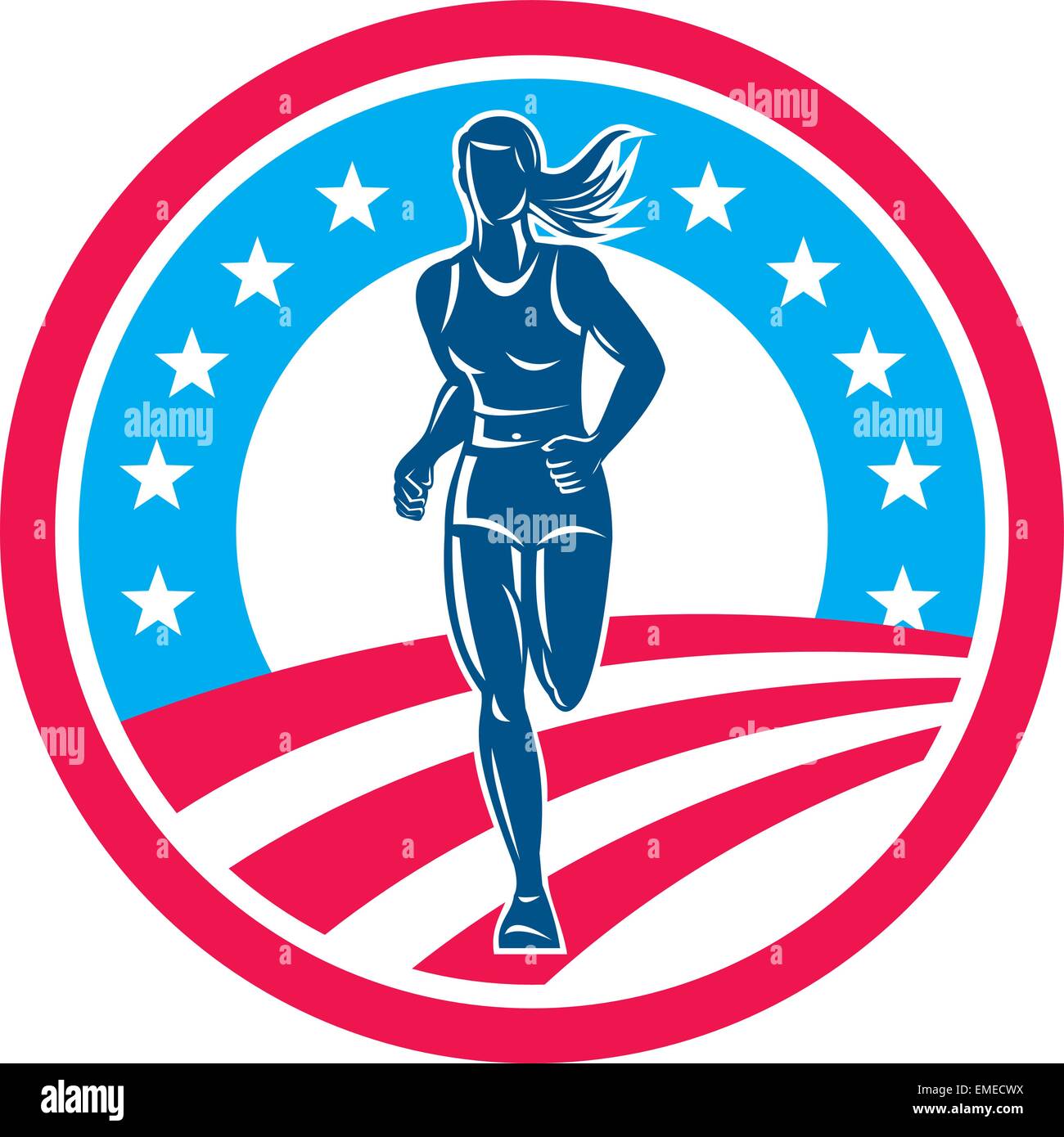 American woman runner Stock Vector Images - Alamy