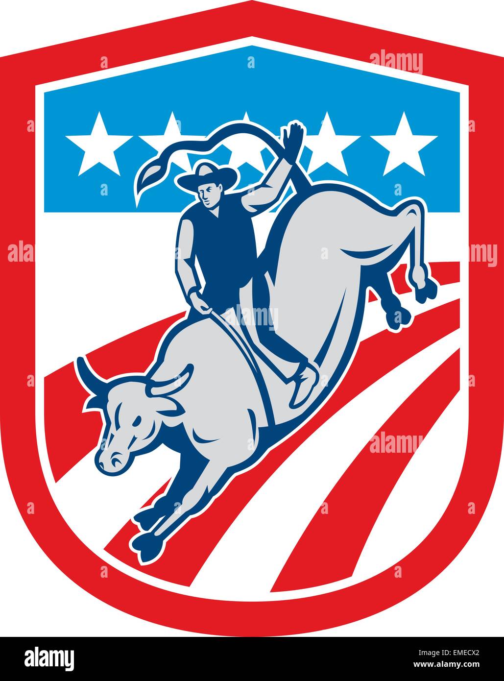 American bull riding Stock Vector Images - Alamy