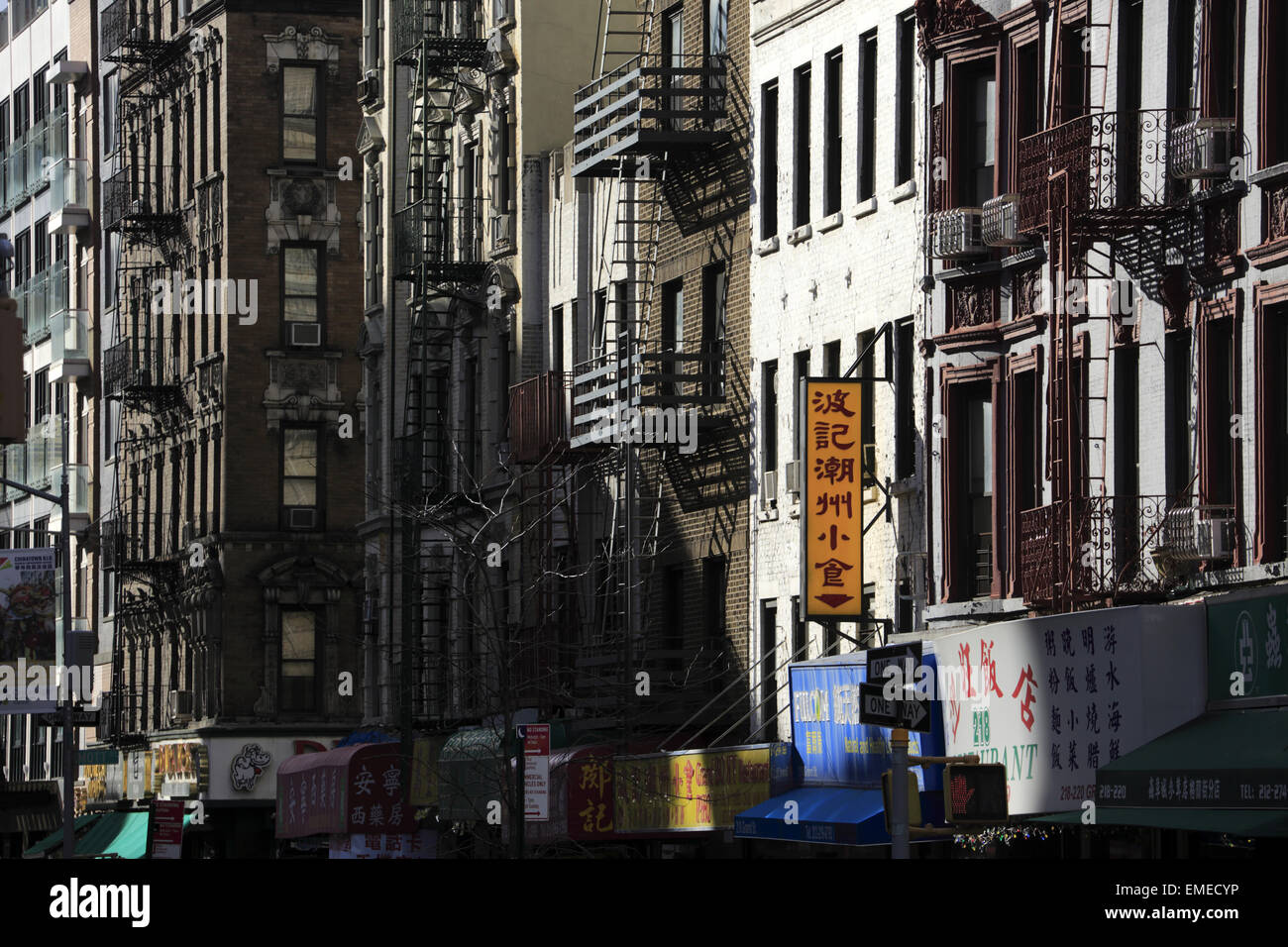 Buildings with a store sign in Chinese, Chinatown Manhattan, New York ...
