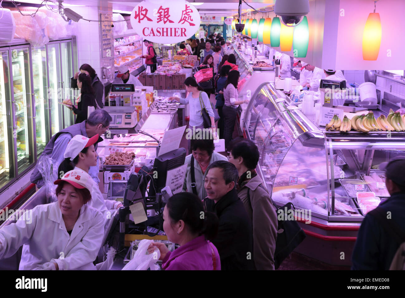 Interior view of a Chinese grocery store in New York City Chinatown ...