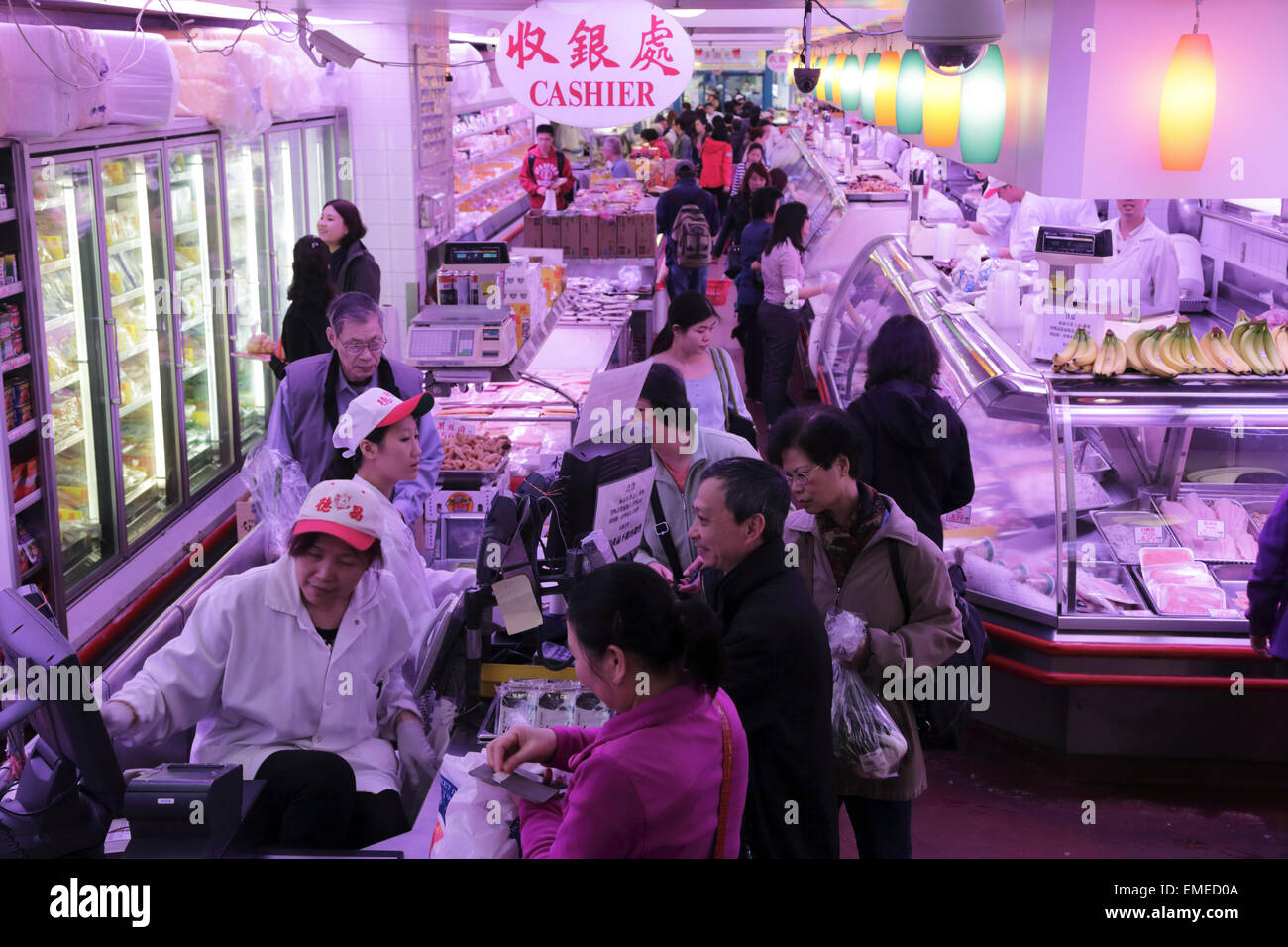Interior view of a Chinese grocery store in New York City Chinatown ...