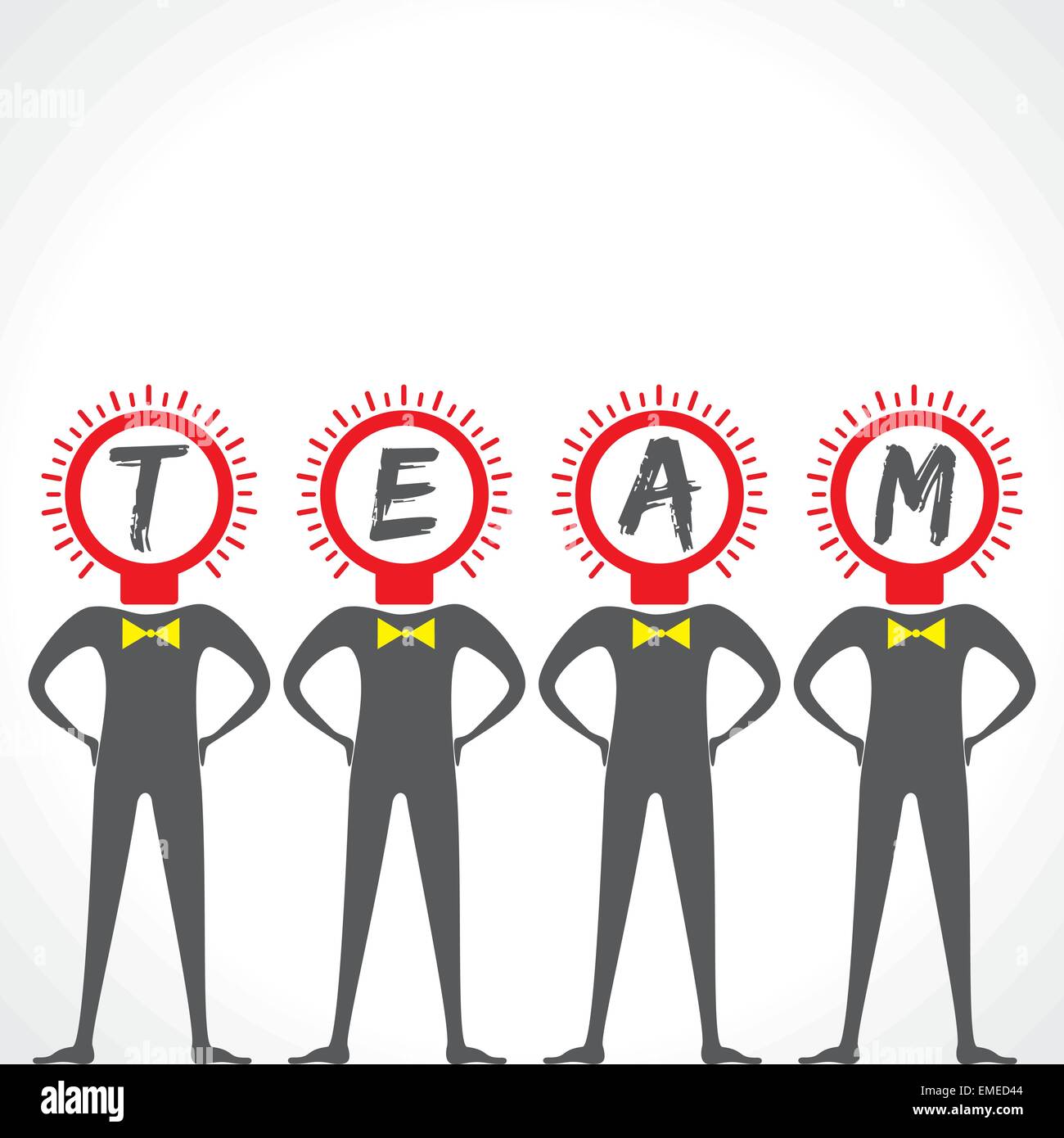 Businessmen bulb face make a team stock vector Stock Vector Image & Art ...