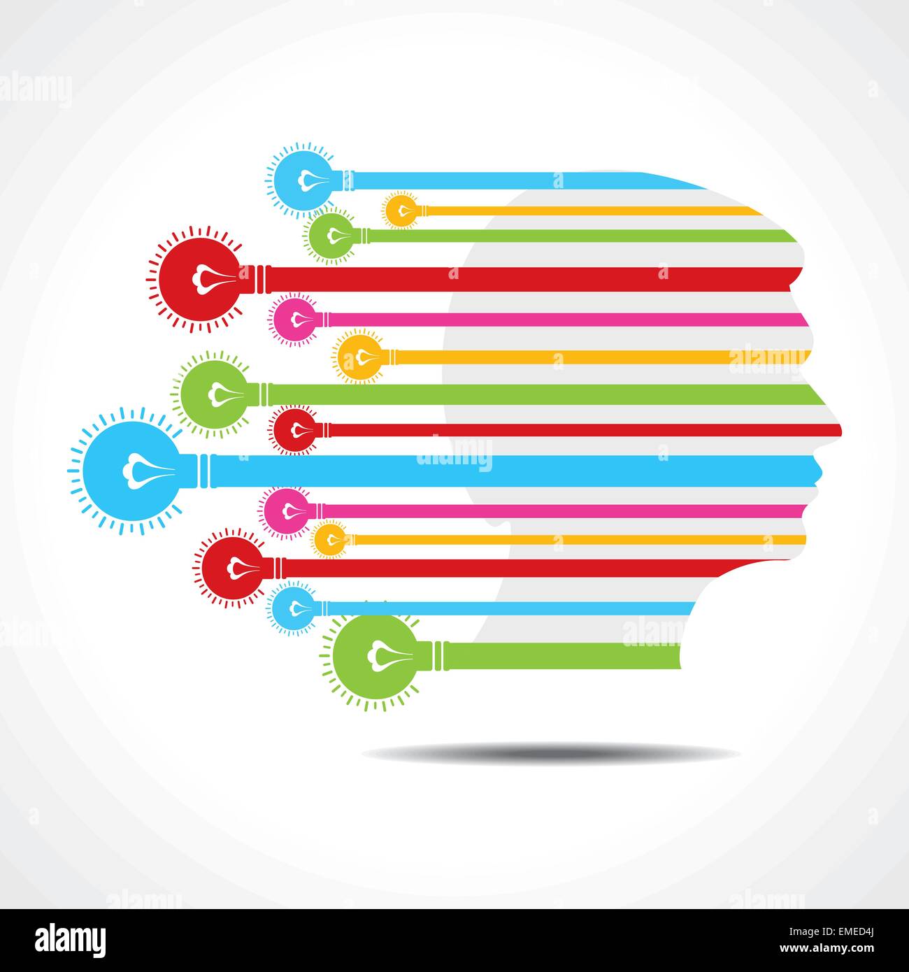 Colorful bulbs form man s face stock vector Stock Vector Image & Art ...
