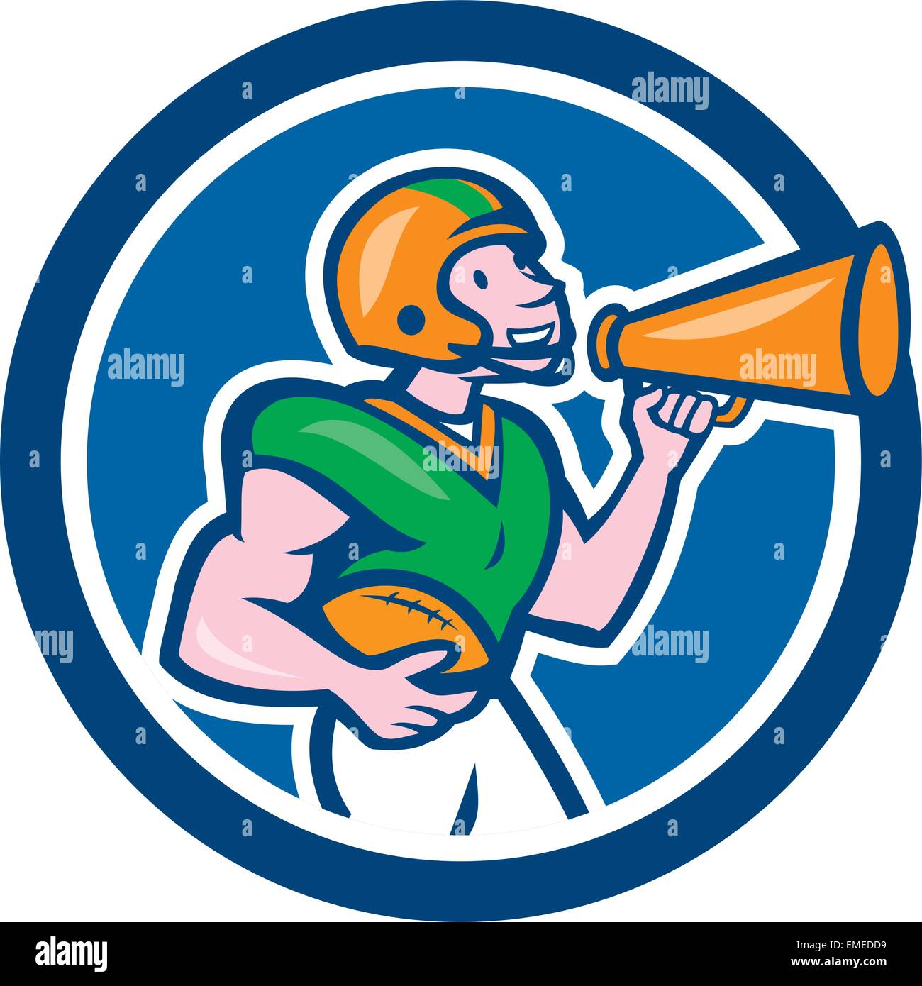 American Football Quarterback Bullhorn Cartoon Stock Vector Image & Art ...