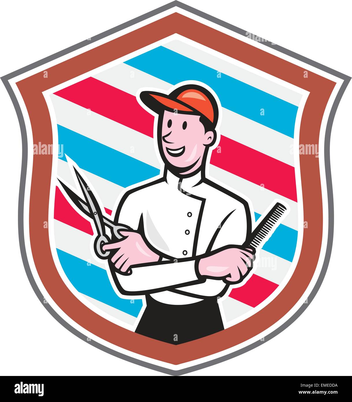Barber scissors comb cartoon hi-res stock photography and images - Alamy