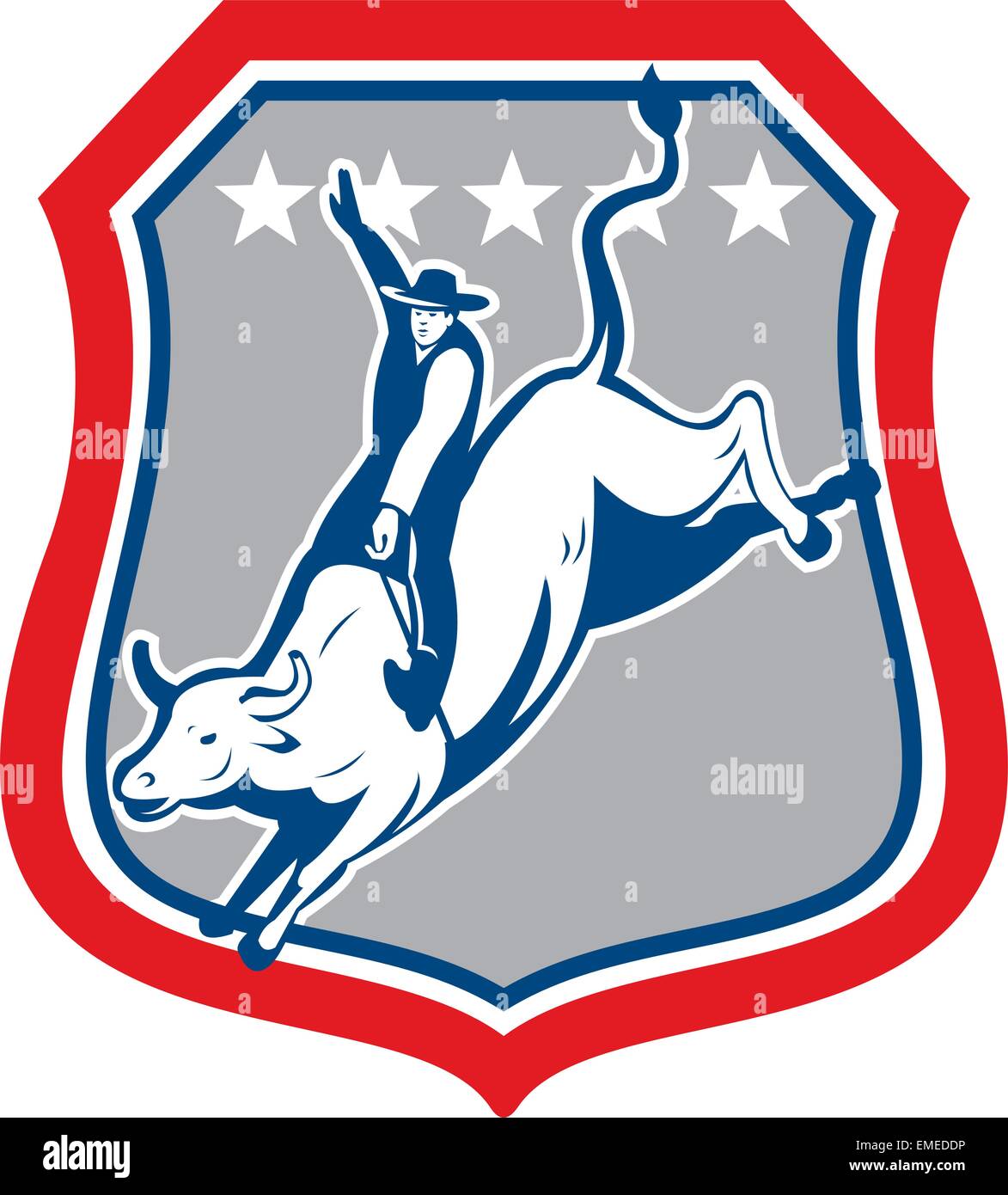 Rodeo cowboy bull riding cartoon hi-res stock photography and images ...