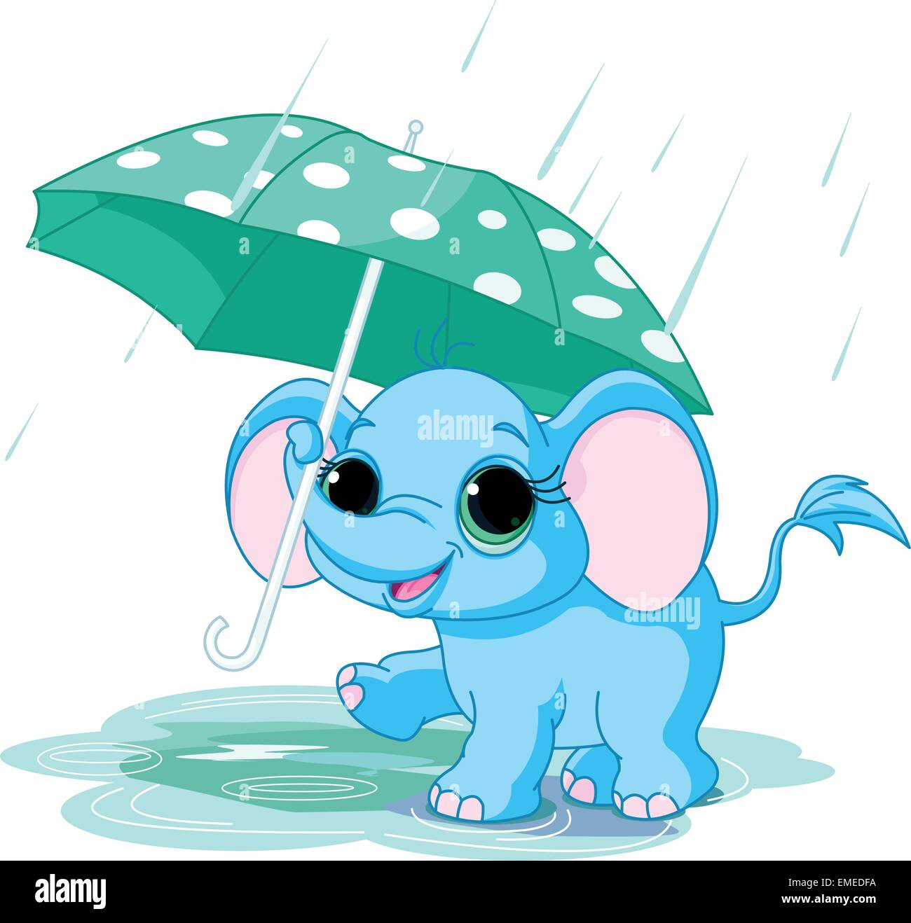 Elephants Holding Tails Cartoon