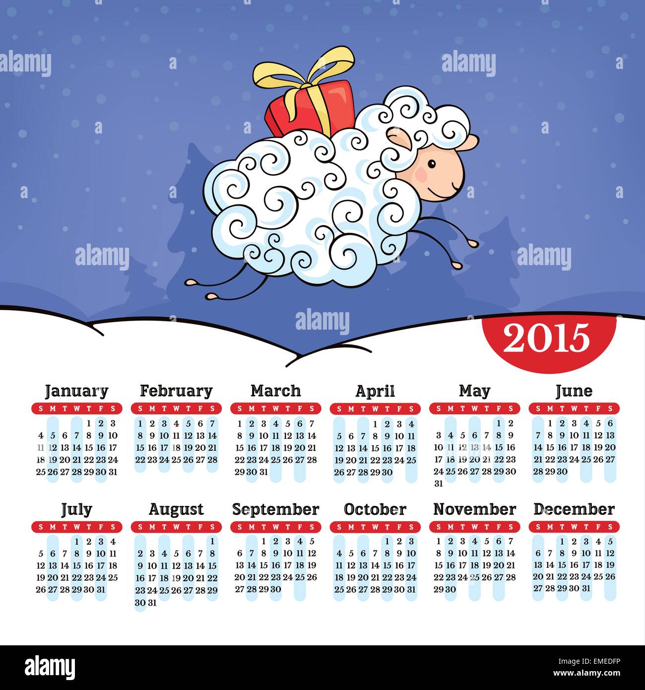 New year calendar cartoon Stock Vector Images - Alamy
