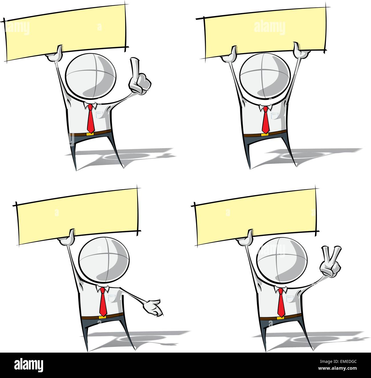 Simple Business People - Holding Up a Label Stock Vector Image & Art ...