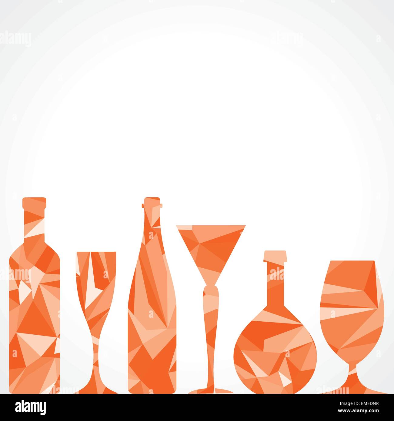 Abstract triangle wine bottles and glass,vector illustration Stock ...