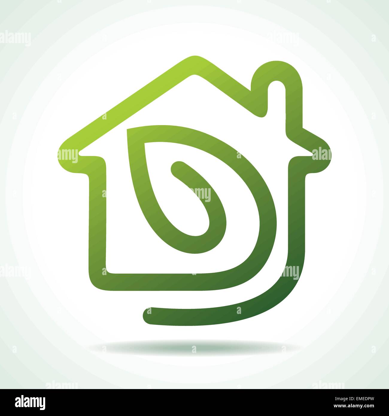home icon with leaf-vector illustration Stock Vector Image & Art - Alamy
