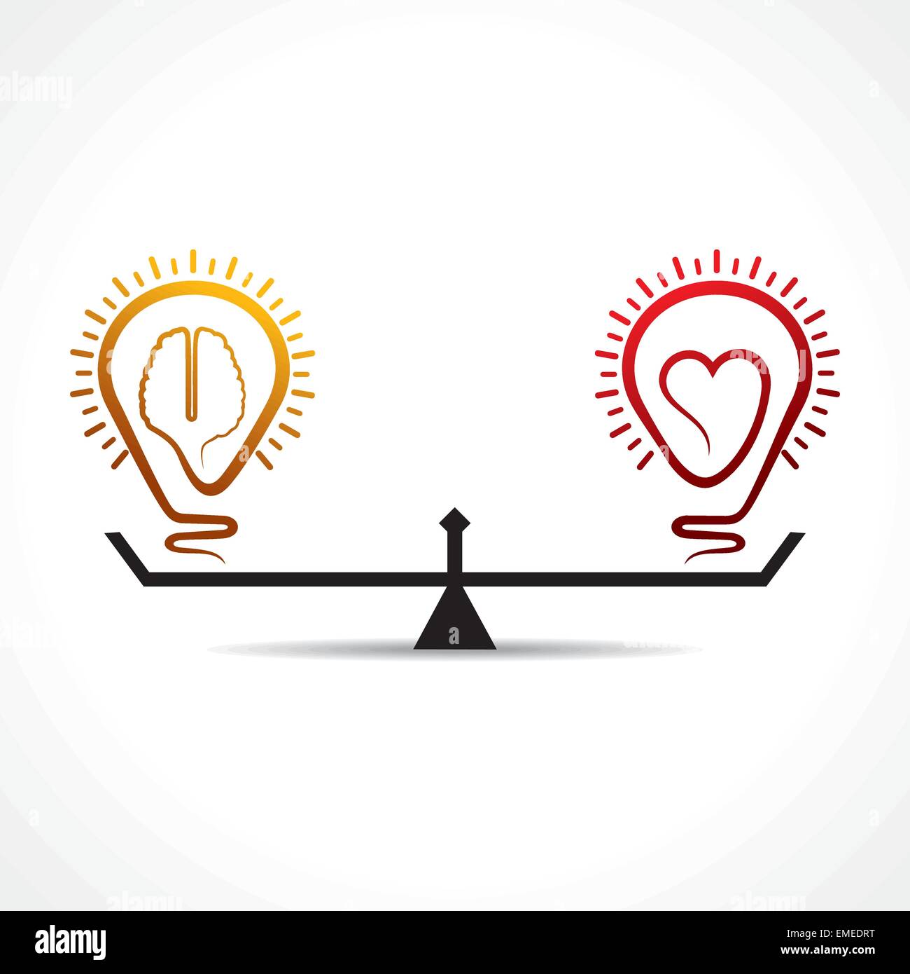 Heart shape brain Stock Vector Images - Alamy