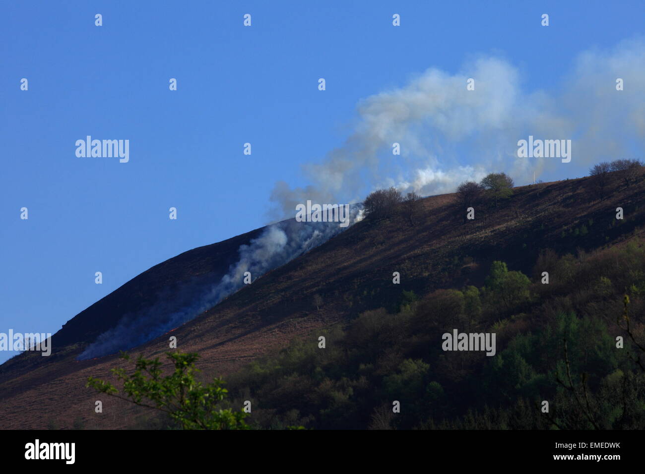 Machen Mountain on fire Stock Photo - Alamy