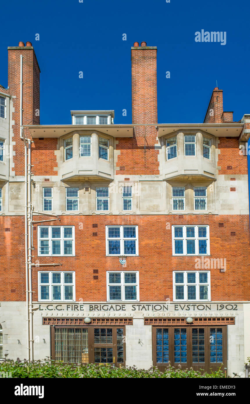 Euston station, London, lies a brick building of London fire brigade ...