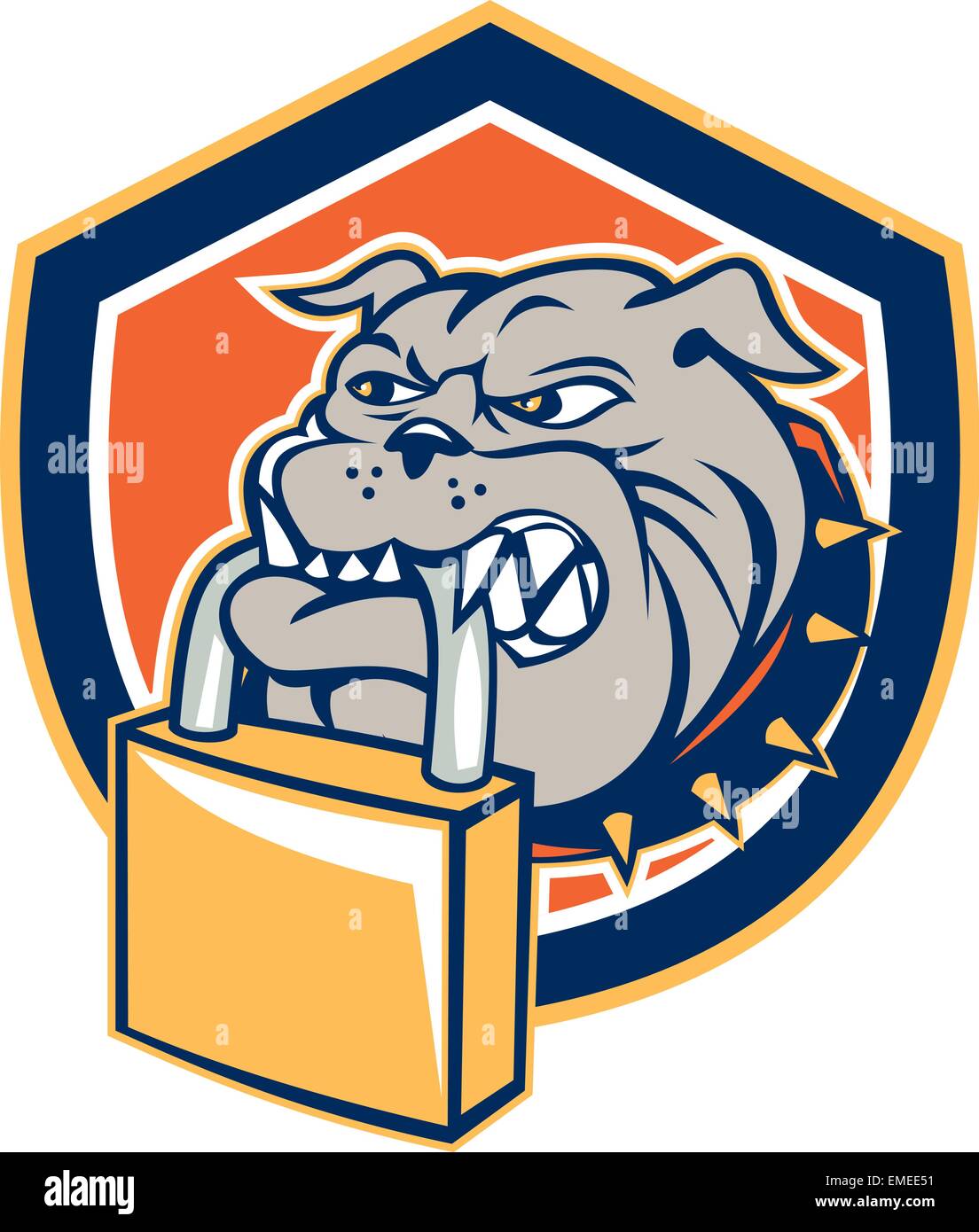 Bulldog Dog Mongrel Padlock Shield Retro Stock Vector Image & Art - Alamy