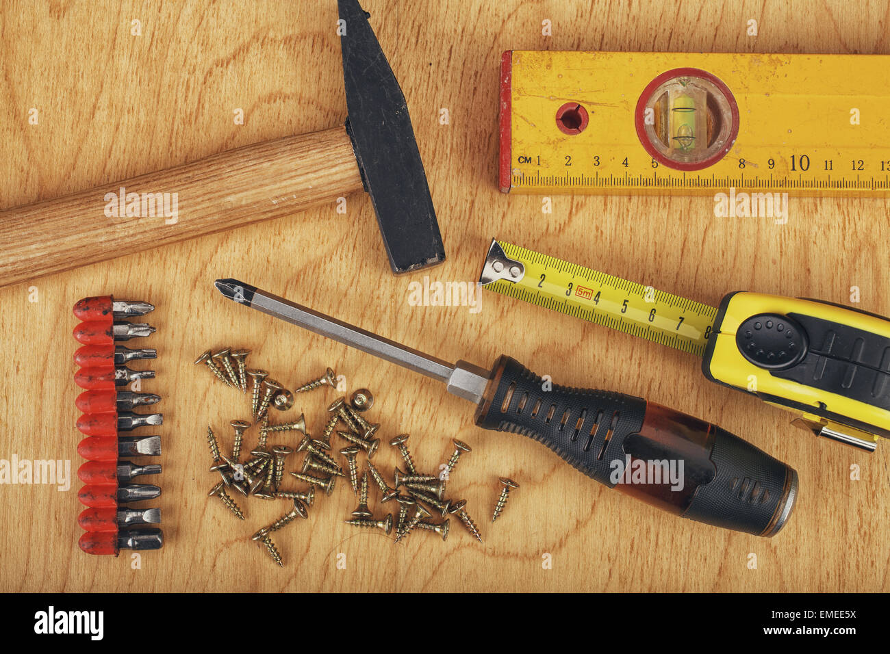 Set of manual Working tools Stock Photo - Alamy