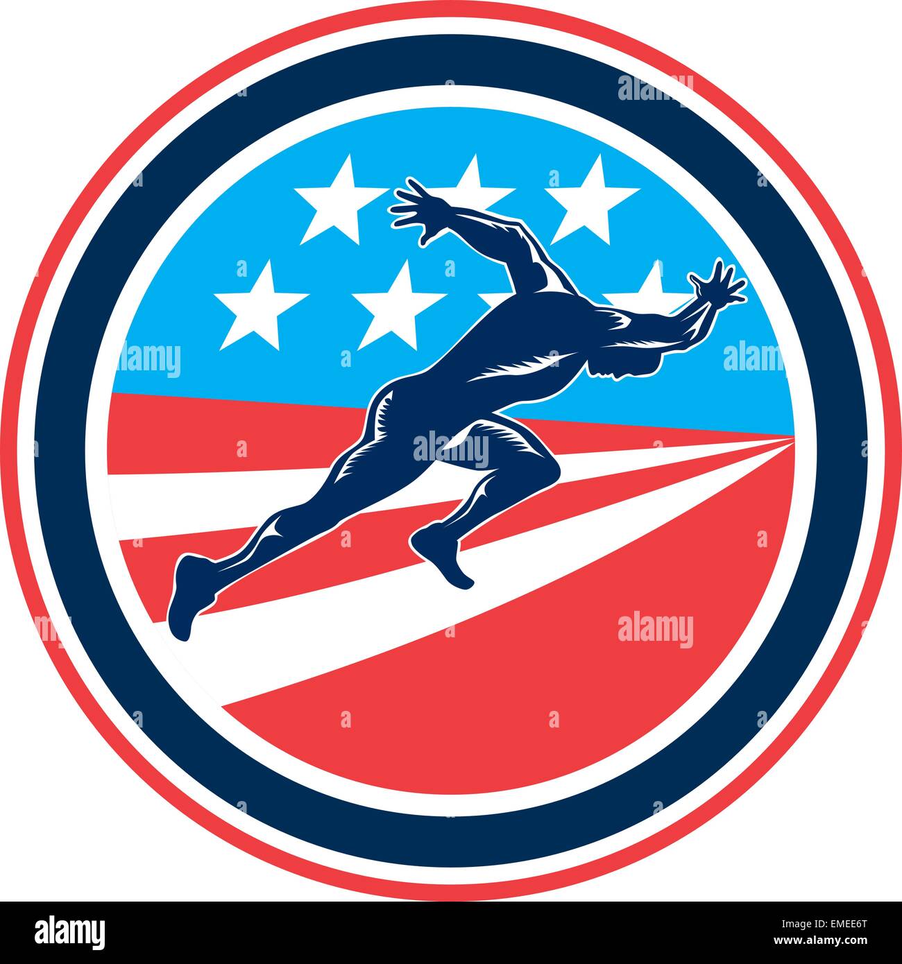 Sprinter Runner Running Woodcut Retro Stock Vector Image & Art - Alamy