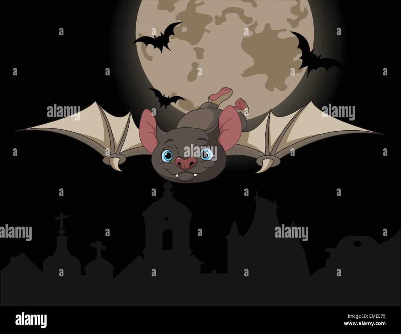 Scary bat creature illustration in Stock Vector Images - Alamy
