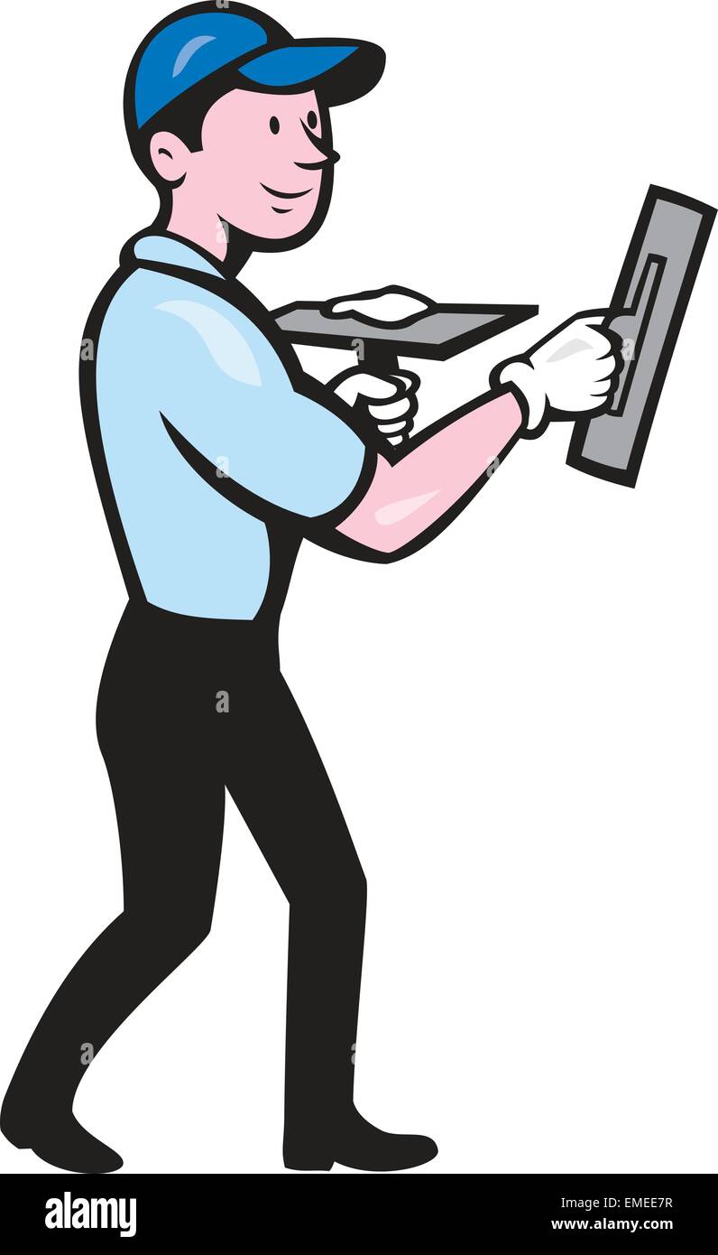 Plasterer Masonry Worker Trowel Cartoon Stock Vector Image & Art - Alamy