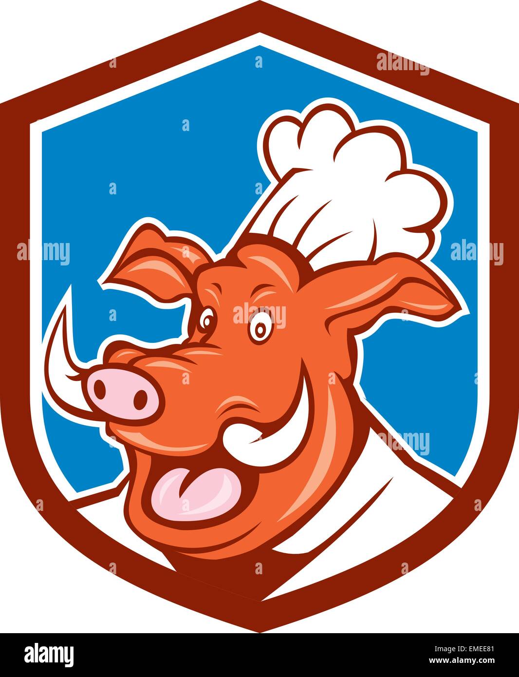 Wild Pig Boar Chef Cook Head Shield Cartoon Stock Vector Image & Art ...
