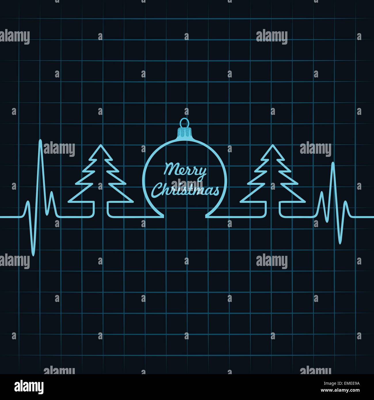 Heartbeat make Christmas symbols stock vector Stock Vector Image & Art ...