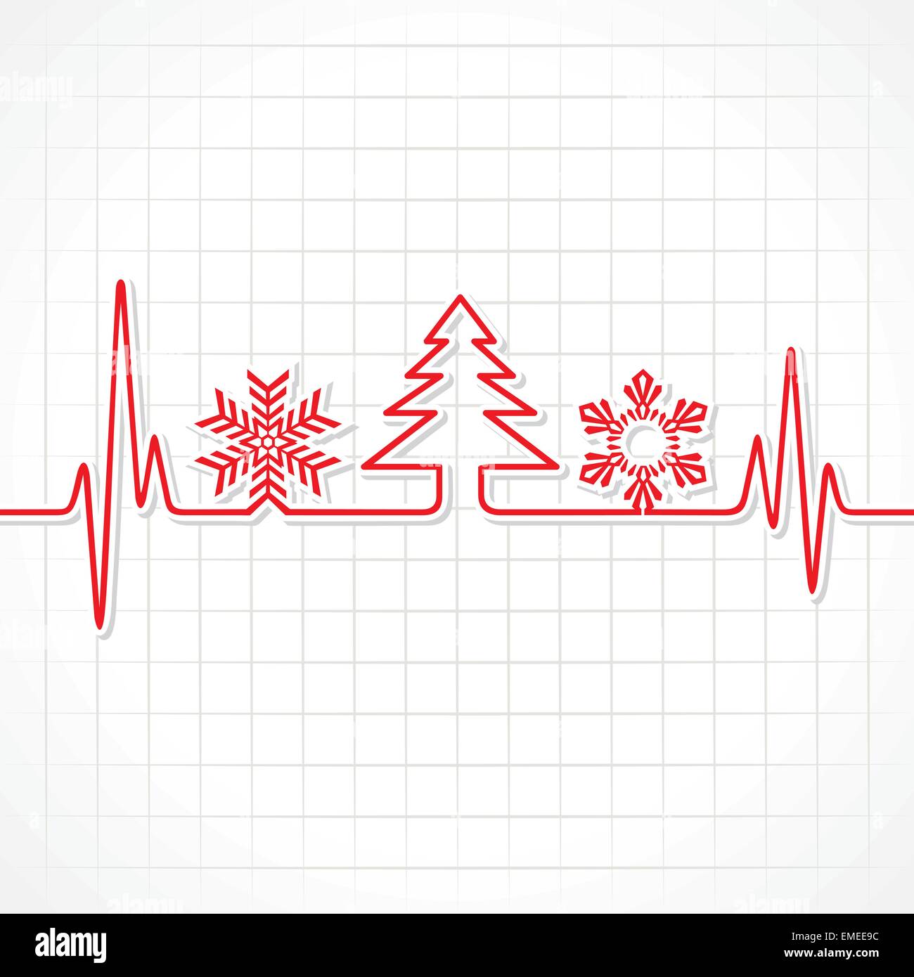Heartbeat make Christmas symbols stock vector Stock Vector Image & Art ...