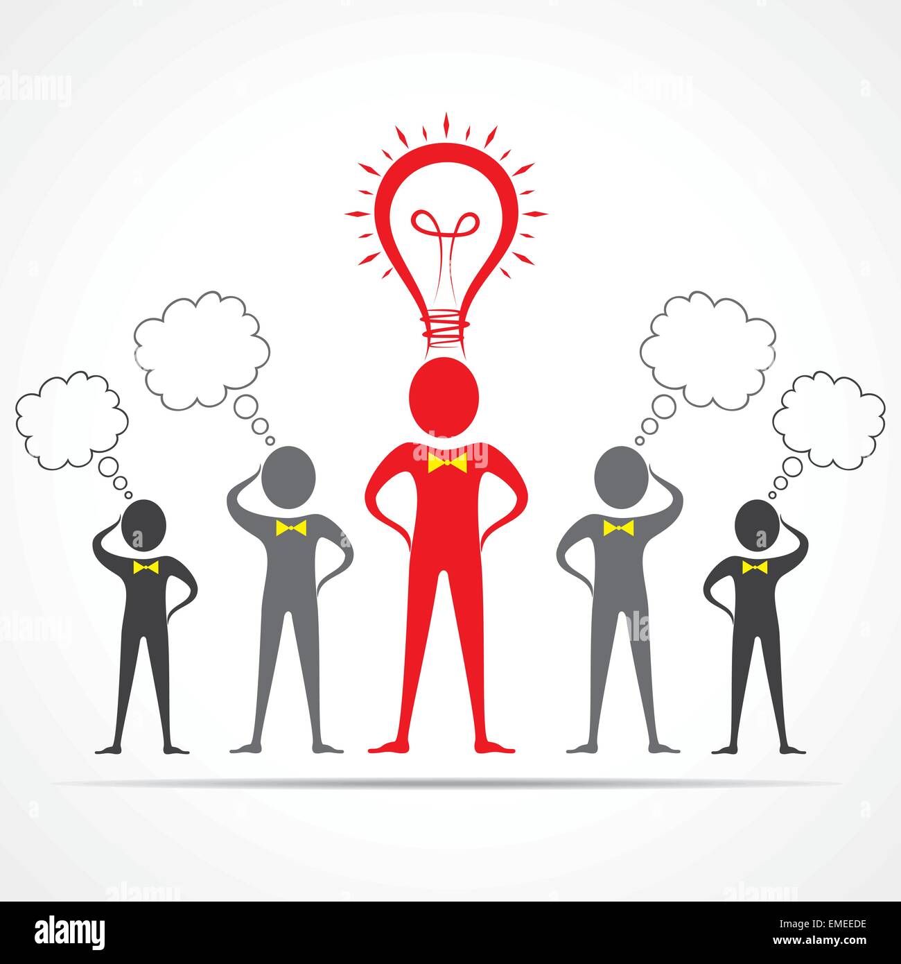Team in confusion and leader having idea concept -vector illustration ...