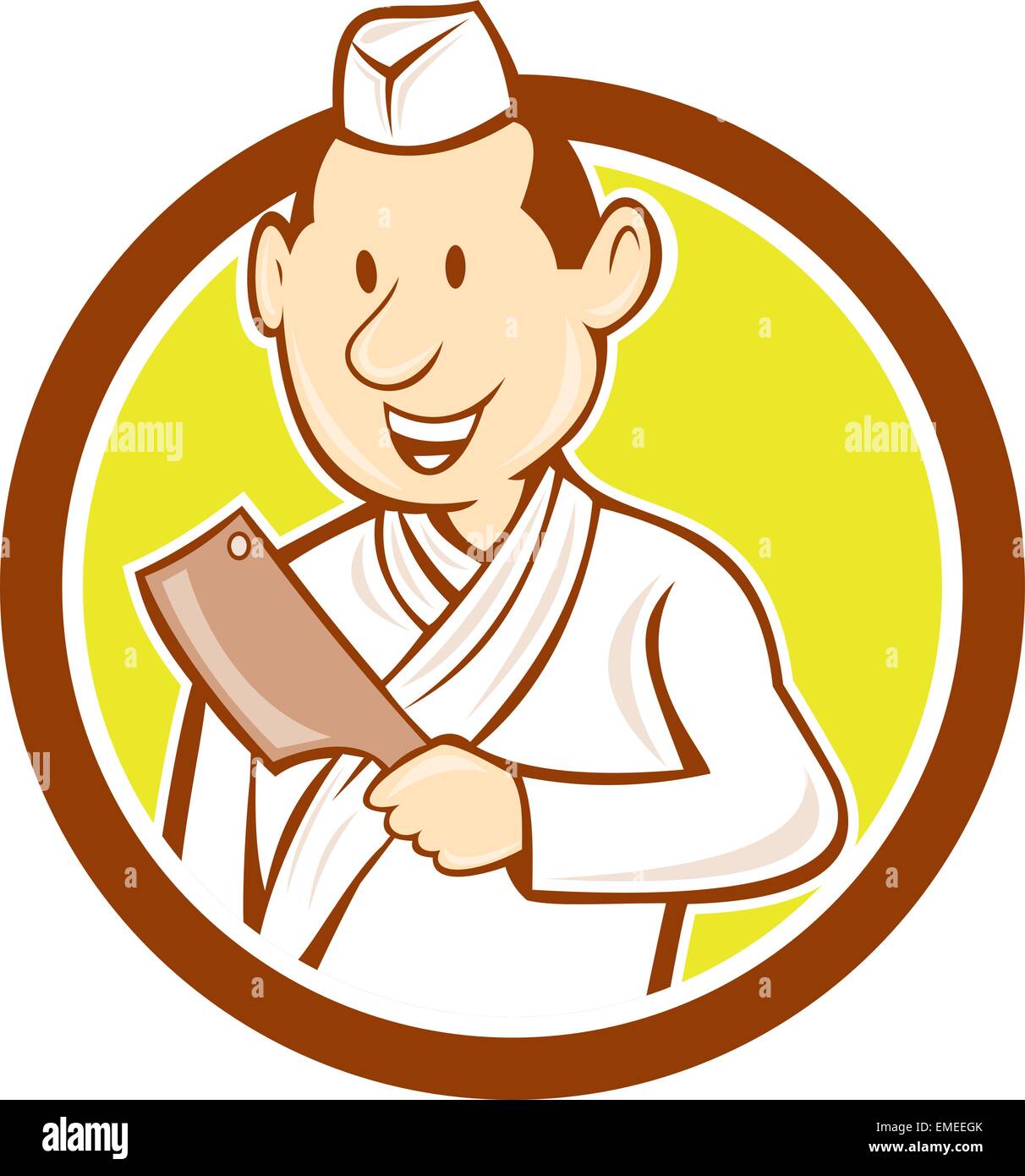 Illustration chef cook holding knife hi-res stock photography and ...