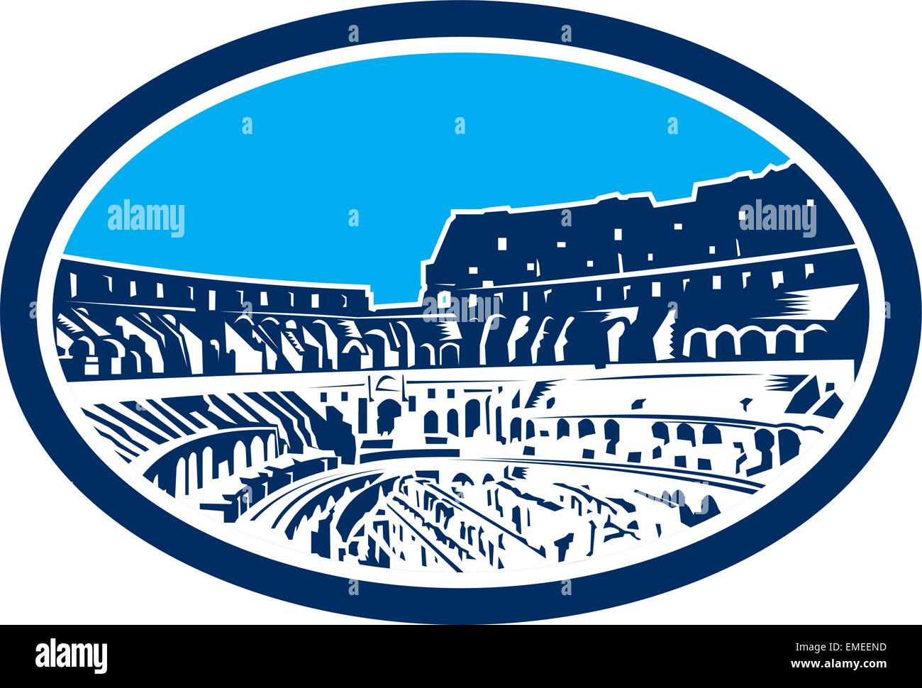Coliseum Colosseum Rome Oval Woodcut Stock Vector Image & Art - Alamy