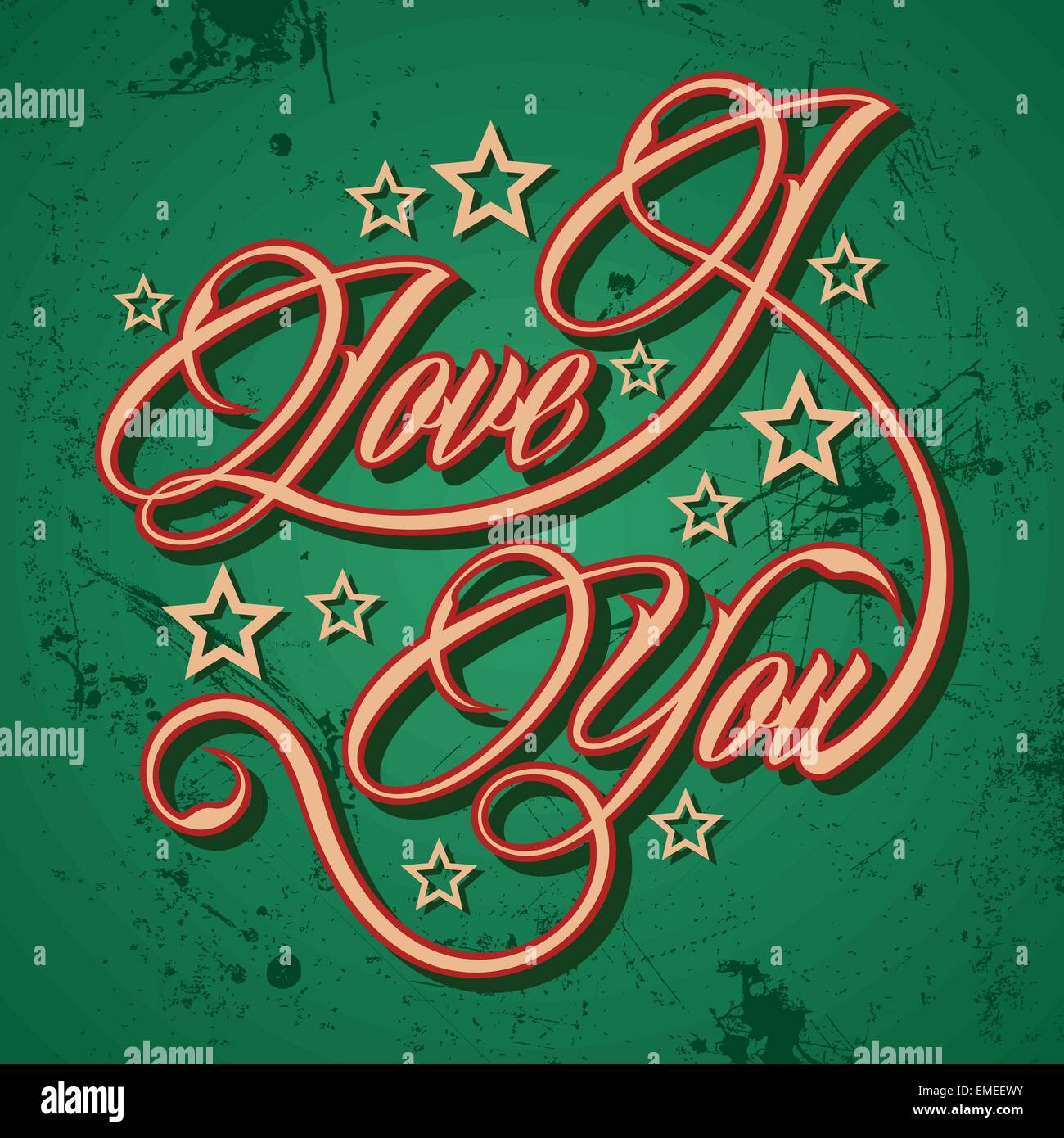 Creative I Love You greeting-vector illustration Stock Vector Image ...