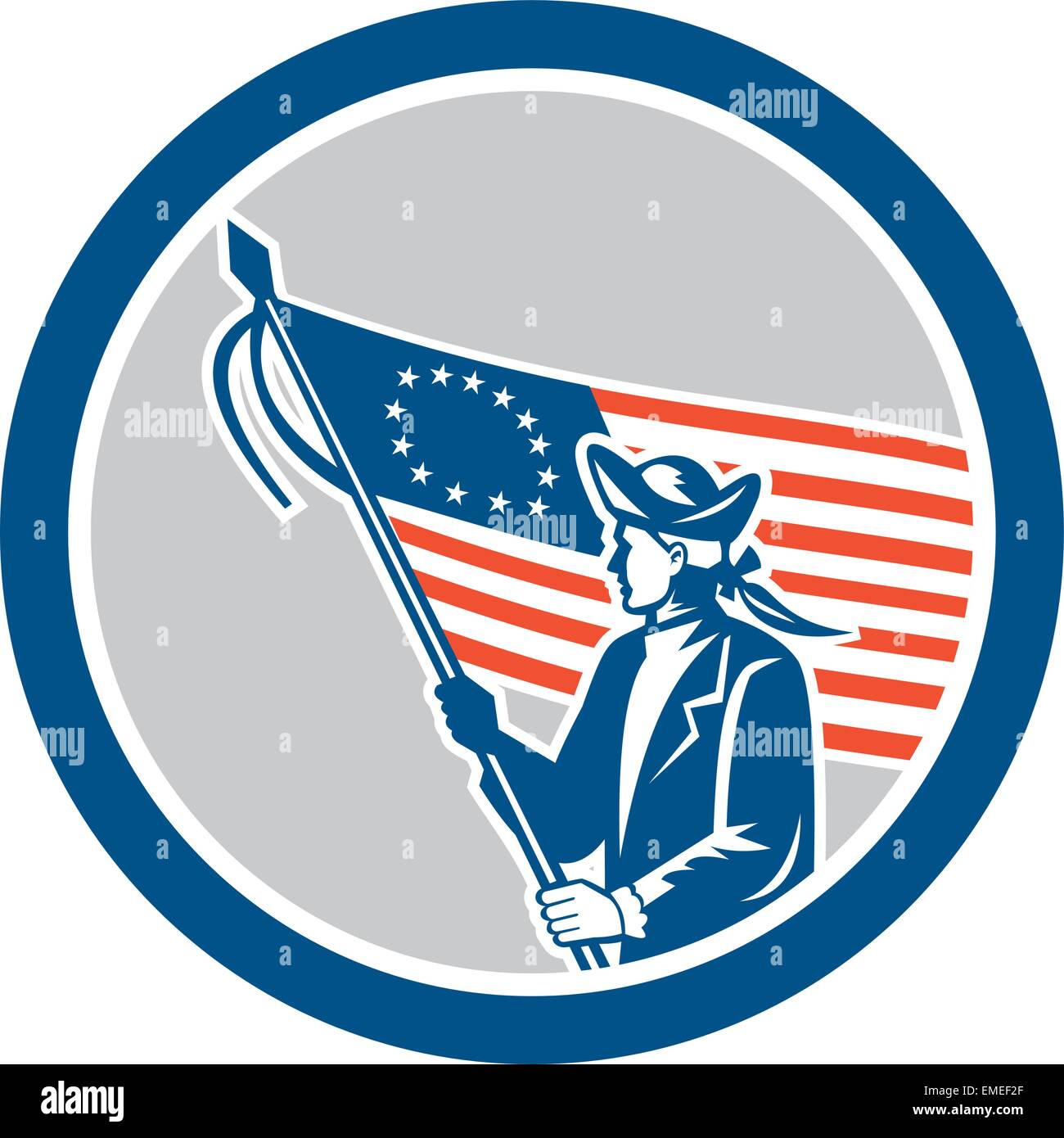 American Patriot Soldier Flag Circle Retro Stock Vector Image & Art - Alamy