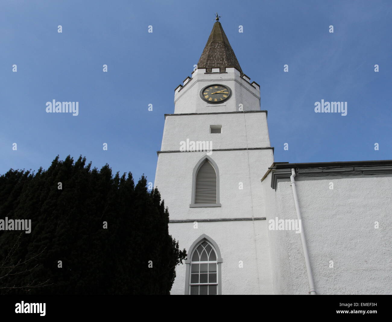 Spire of The White Church Comrie Scotland April 2015 Stock Photo - Alamy