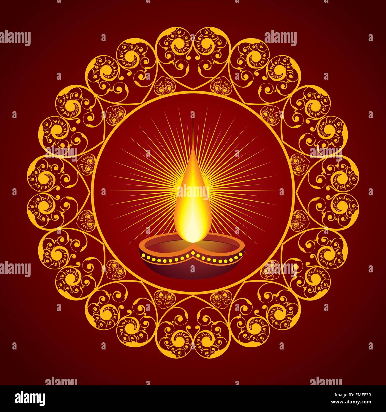 Creative diwali diya vector design Stock Vector Images - Alamy