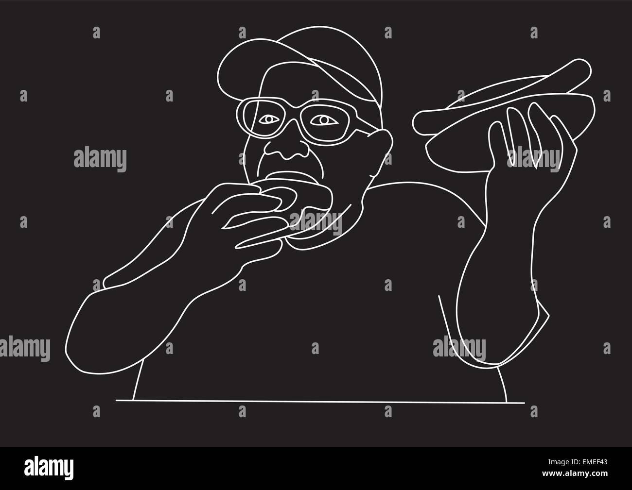 fatboy pig out line art Stock Vector Image & Art - Alamy