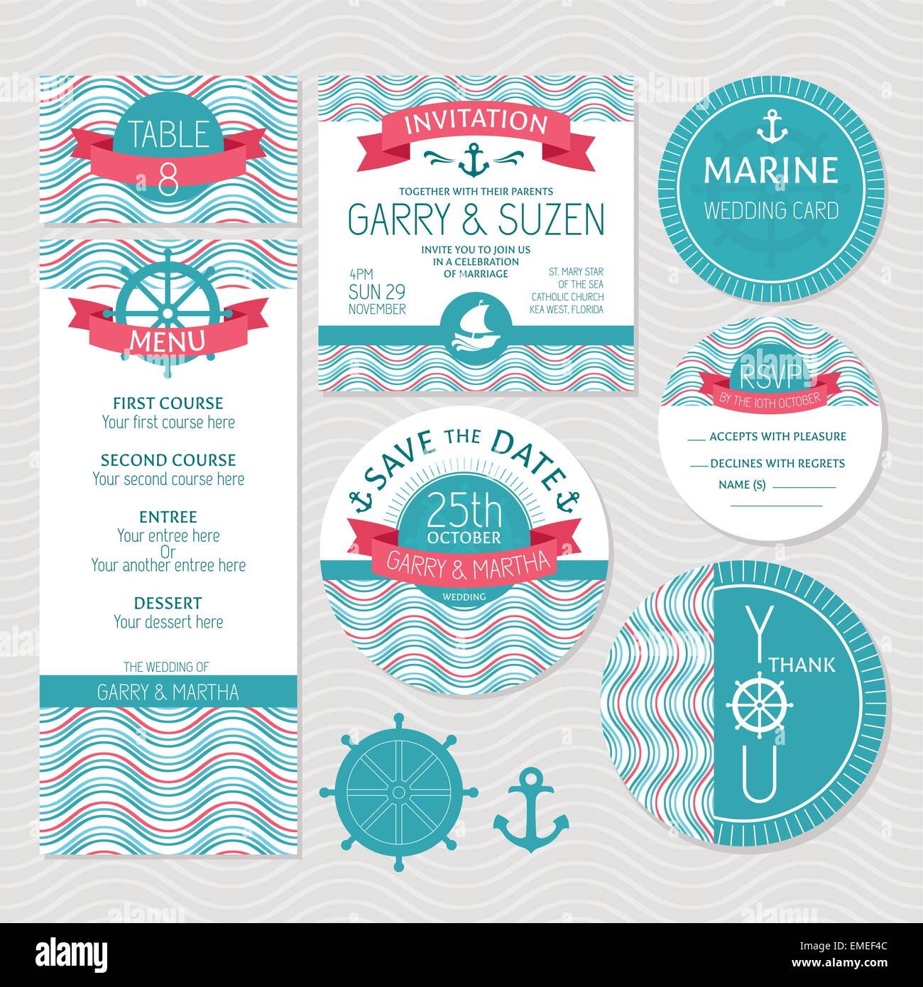 Wedding on boat Stock Vector Images - Alamy