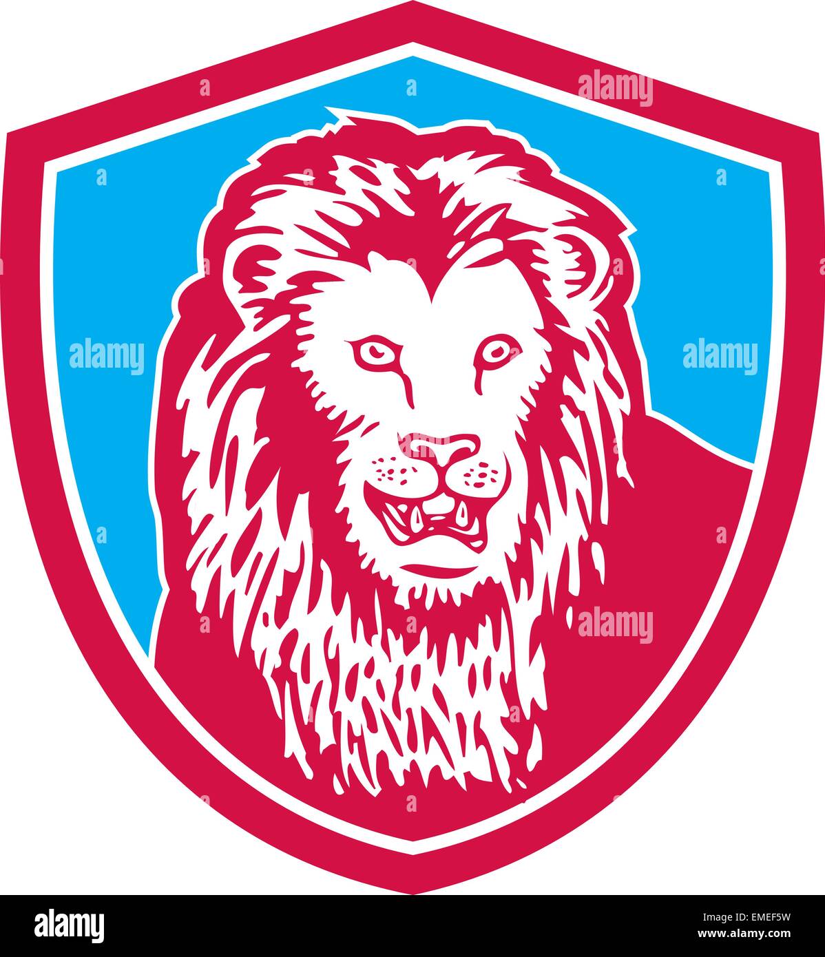 Lion Big Cat Head Shield Retro Stock Vector Image & Art - Alamy