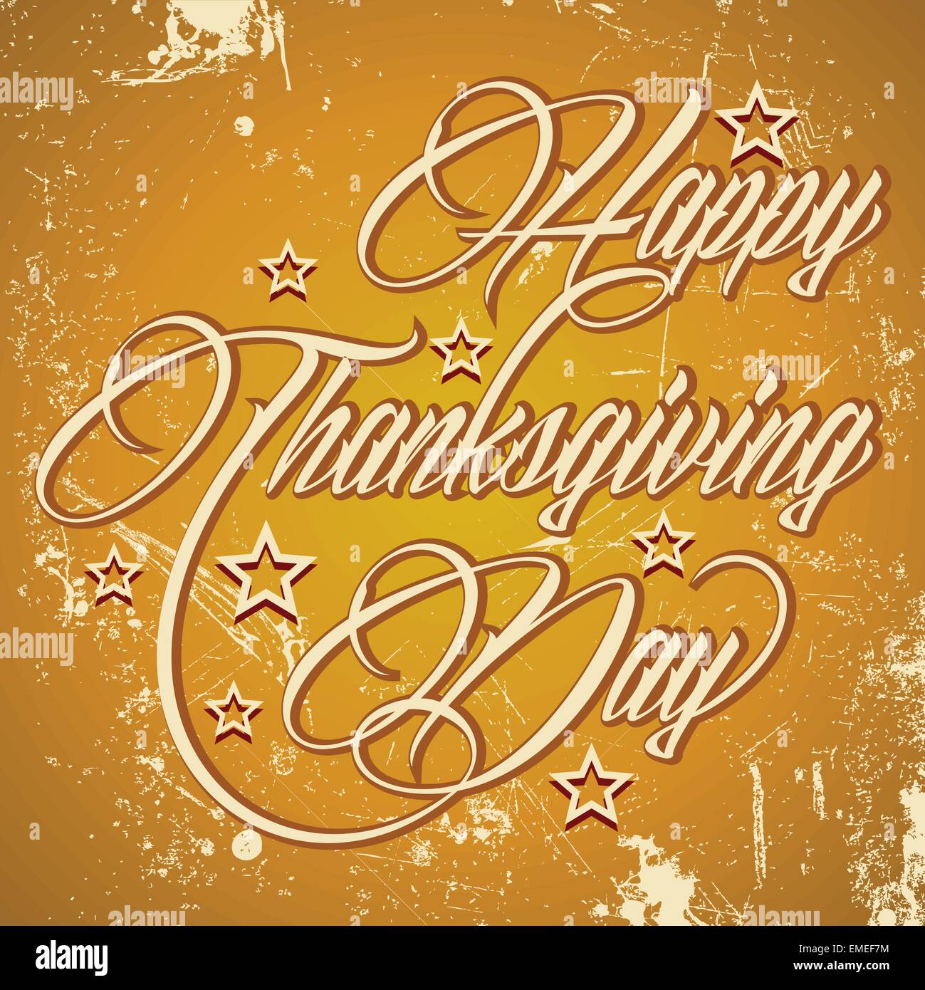 Retro typographic design for Happy Thanksgiving Day - vector ...