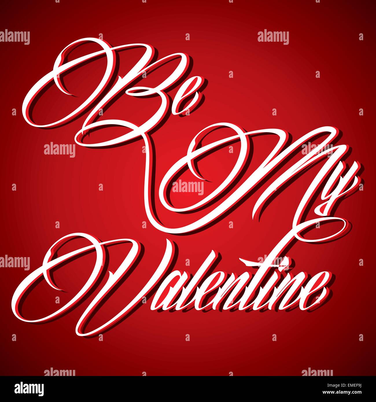 Creative calligraphy of text Be My Valentine- vector illustration Stock ...