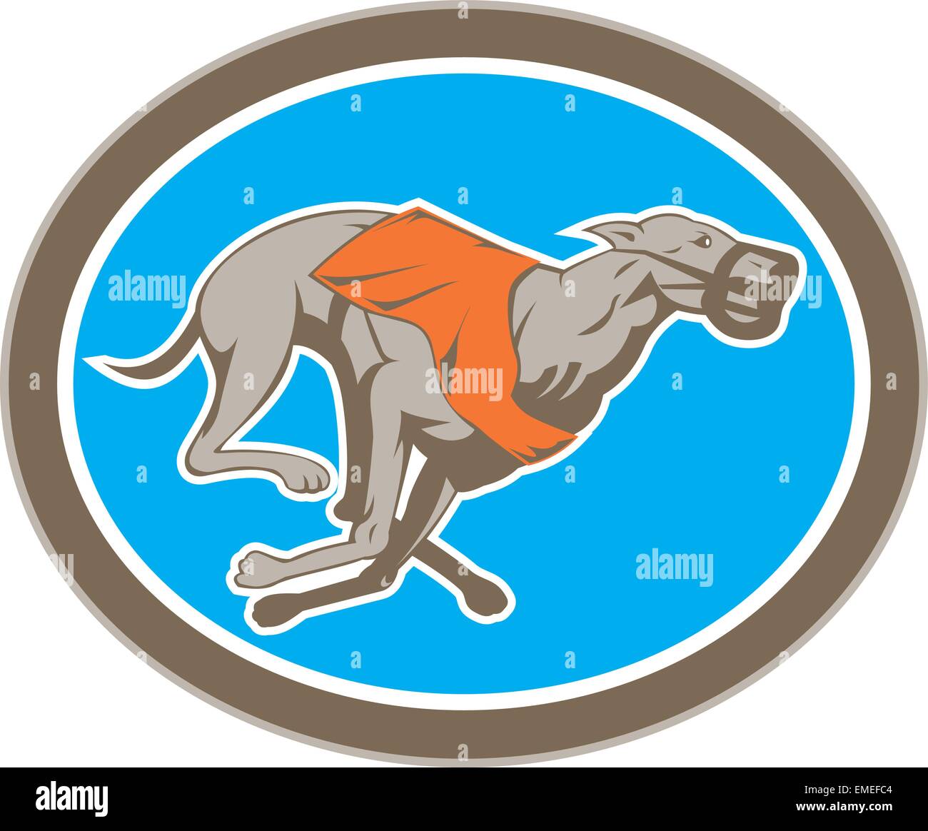 Greyhound Dog Racing Circle Retro Stock Vector Image & Art - Alamy