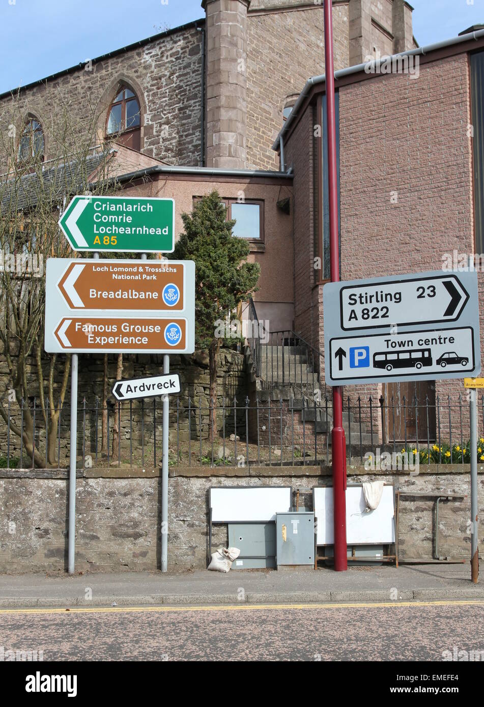 Scotland road signs hi-res stock photography and images - Alamy