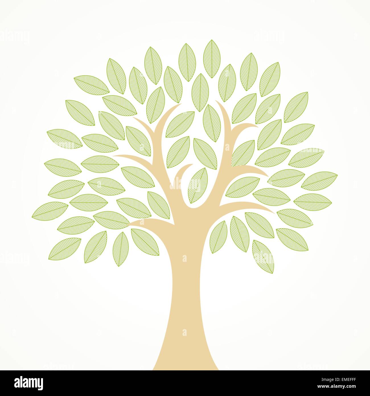 Stylized vector tree with green leaves Stock Vector Image & Art - Alamy
