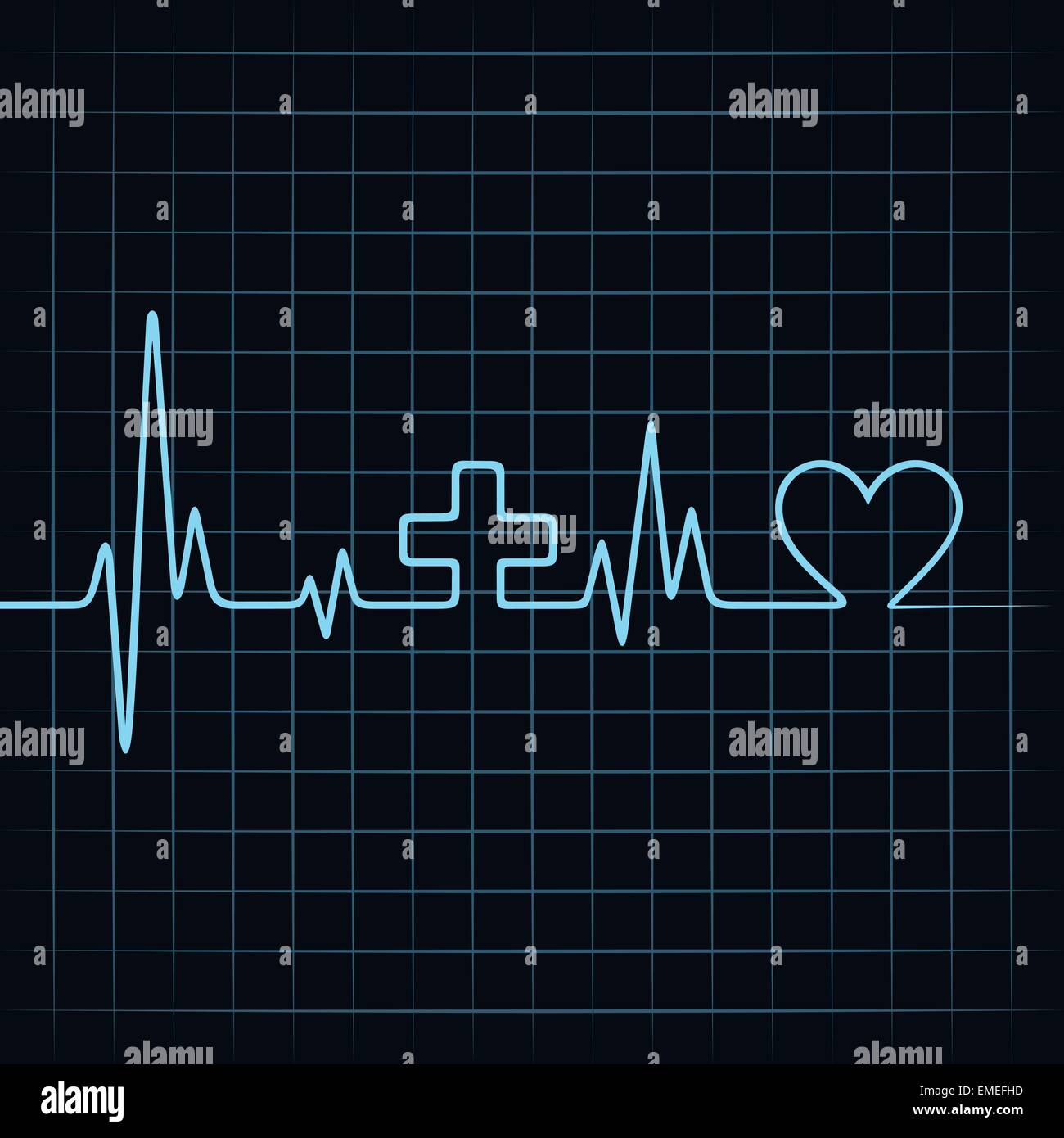 Heart beat make medical and heart symbol stock vector Stock Vector ...