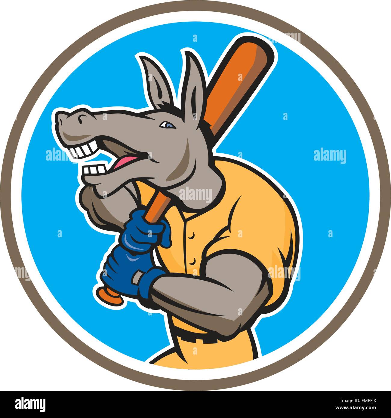 Donkey Baseball Player Batting Circle Cartoon Stock Vector Image & Art ...