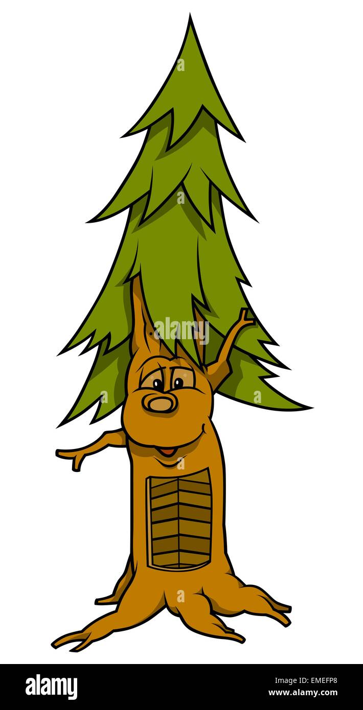 Tree trunk with face Stock Vector Images - Alamy