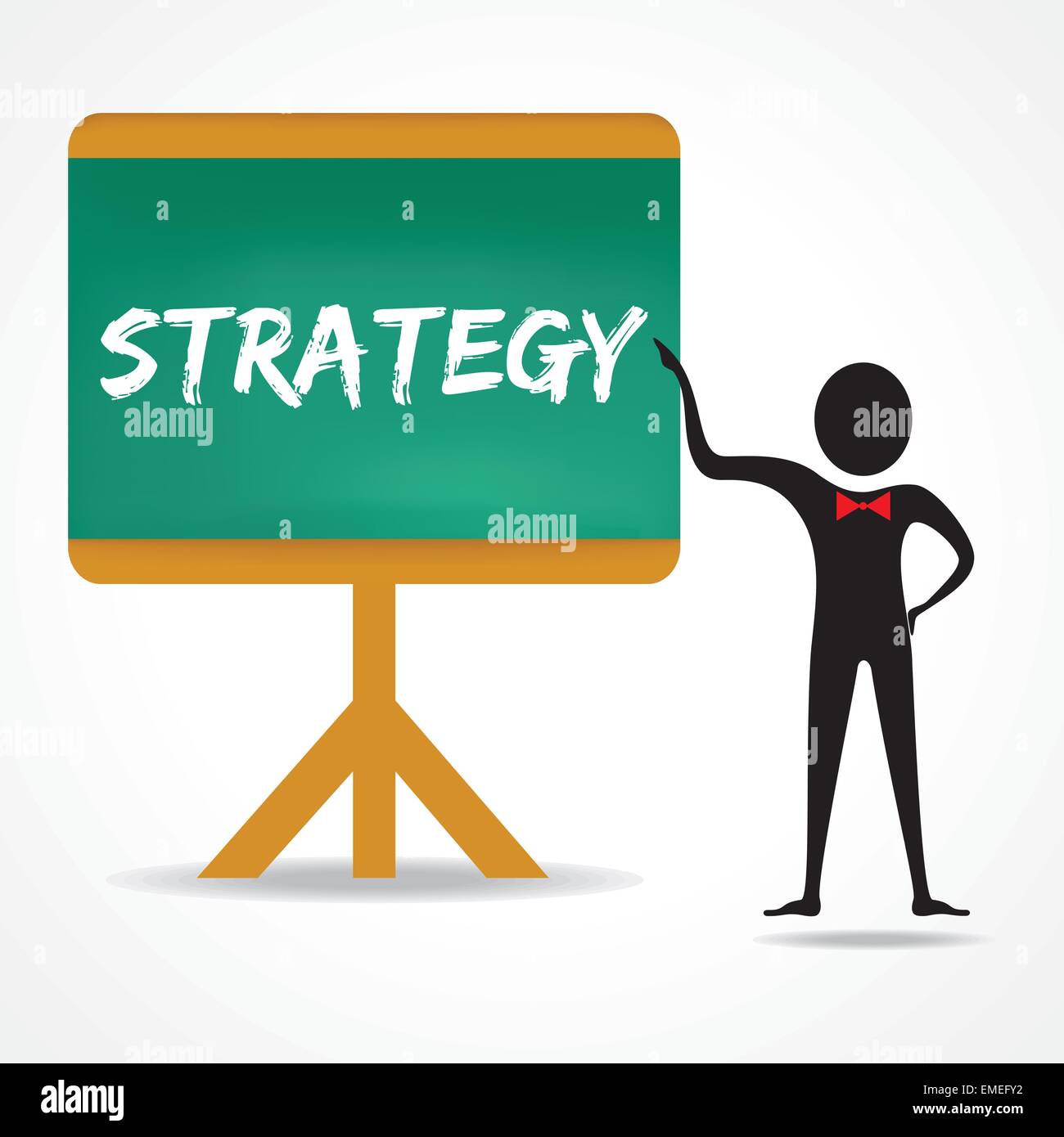 Man points to strategy word on green board stock vector Stock Vector ...