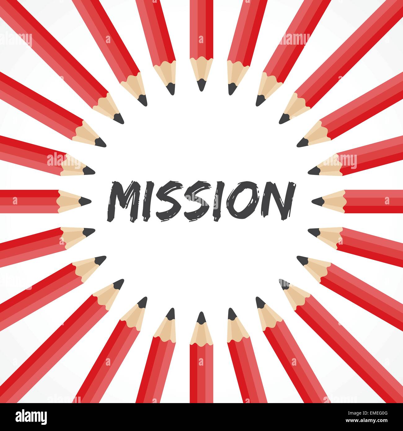 Mission word with pencil background stock vector Stock Vector Image ...