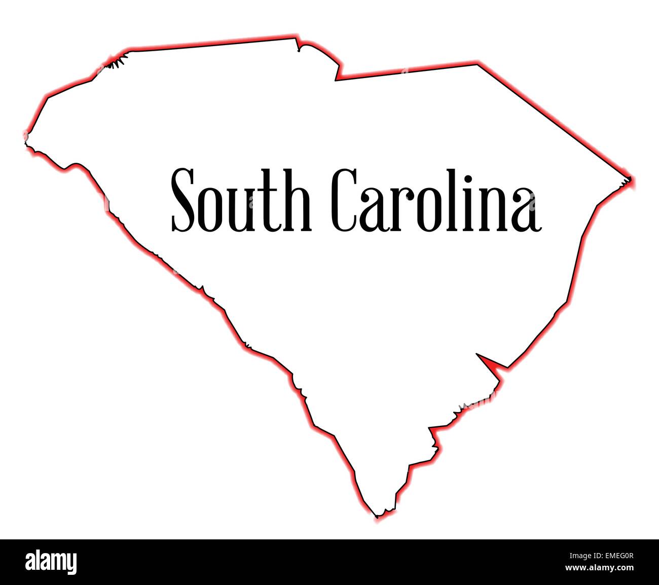 South carolina map outline hi-res stock photography and images - Alamy